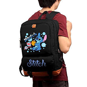 xmcvkpox Boys Girls Backpack, Fashionable Laptop Backpack Cartoon Book Bag Adjustable Shoulder Strap Daypack, Black4