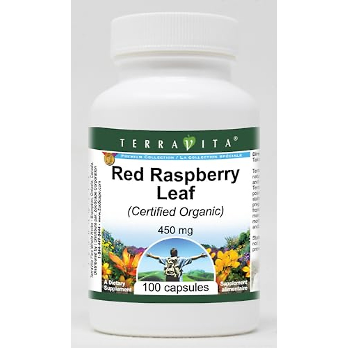 Red Raspberry Leaf (Certified Organic) - 450 mg (100 Capsules, ZIN: 518667) - 2 Pack