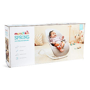 Munchkin® Spring 2-in-1 Baby Bouncer & Rocker - Portable, Lightweight & Compact with 3 Recline Positions for Newborns up to 20 lbs.