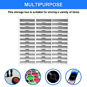 36 Slots Ink Pad Printing Storage Holder DIY Storage Box Large Capacity Items Plastic Racks Handmade Supplies Storage Shelf Printing Pad Storage Shelf for Home Office Crafts School Supplies, White