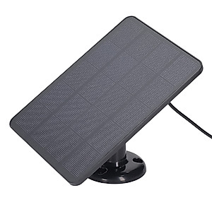 Solar Panel 10W Battery Charger with Micro USB Camera Charging Solar Panel for Security Camera (Black)