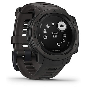 Garmin 010-02064-00 Instinct, Rugged Outdoor Watch with GPS, Features Glonass and Galileo, Heart Rate Monitoring and 3-Axis Compass, Graphite
