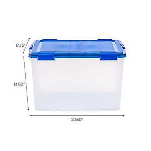 IRIS USA 3Pack 74qt WEATHERPRO Airtight Plastic Storage Bin with Lid and Seal and Secure Latching Buckles