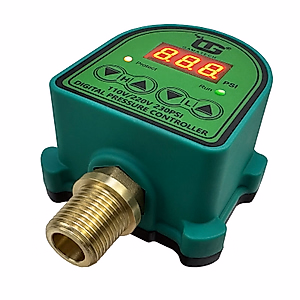 GamaTech 110V/220V Pressure Switch for Water Pump and Air Pump, Digital Adjustable Pressure Controller, 0-230 Psi, 1/2" Male Npt