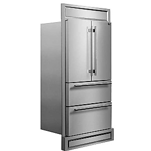 Forno Moena Energy Star Refrigerator and Freezer 19.2 Cu.Ft French Door Stainless Steel Freestanding Fridge with Ice Maker (Moena 40-Inch with Modern Grill)