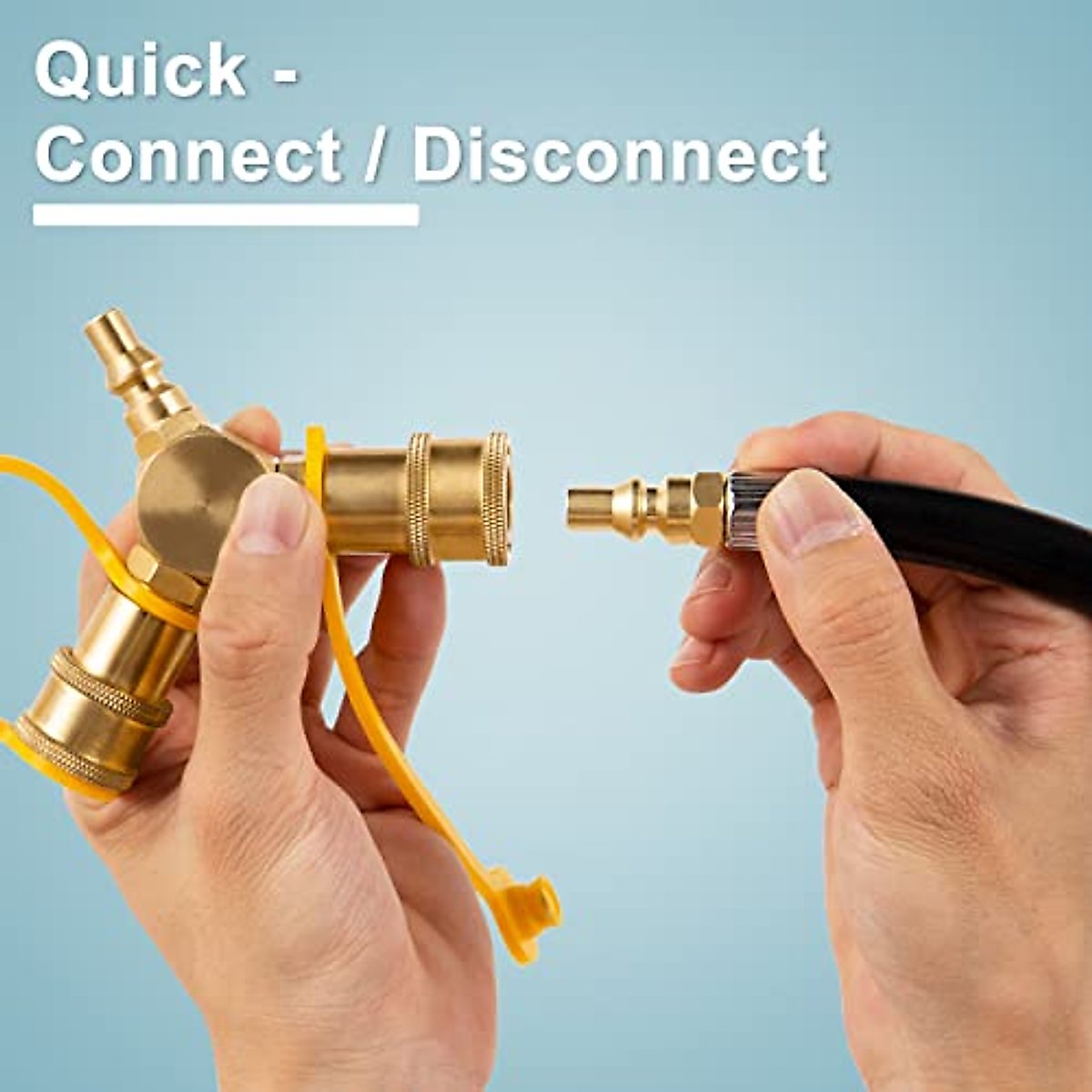 SHINESTAR 1/4" RV Propane Quick Connect Y Splitter for RV, Trailer, Camper and More, 2 Way LP Gas Adapter with 1/4" Quick Disconnect