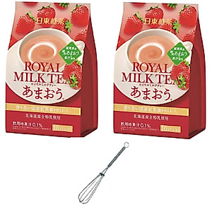 Royal Milk Tea Strawberry Flavor 10 Sticks x 2 Packs including stirring rod