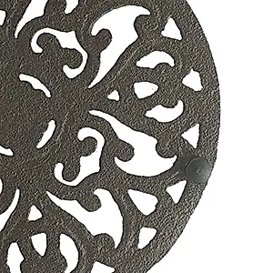 Cast Iron Trivet, Vintage Cutout Pattern Cast Iron Insulation Pad, Dutch Oven Trivet, Removable Rubber Legs Cast Iron Trivet, 2 Pack 7 Inches Trivet, Plates to Protect Table