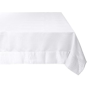Violet Linen Luxurious Damask Crocodile Design Tablecloths, 70" X 160" - in White