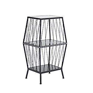 Magazine & Newspaper Baskets Magazine Rack Living Room Floor Type Bedside Cabinet Storage Rack Wrought Iron Storage Rack Bedroom Rack Office Data Rack (Color : Black, Size : 40 * 31 * 73cm)