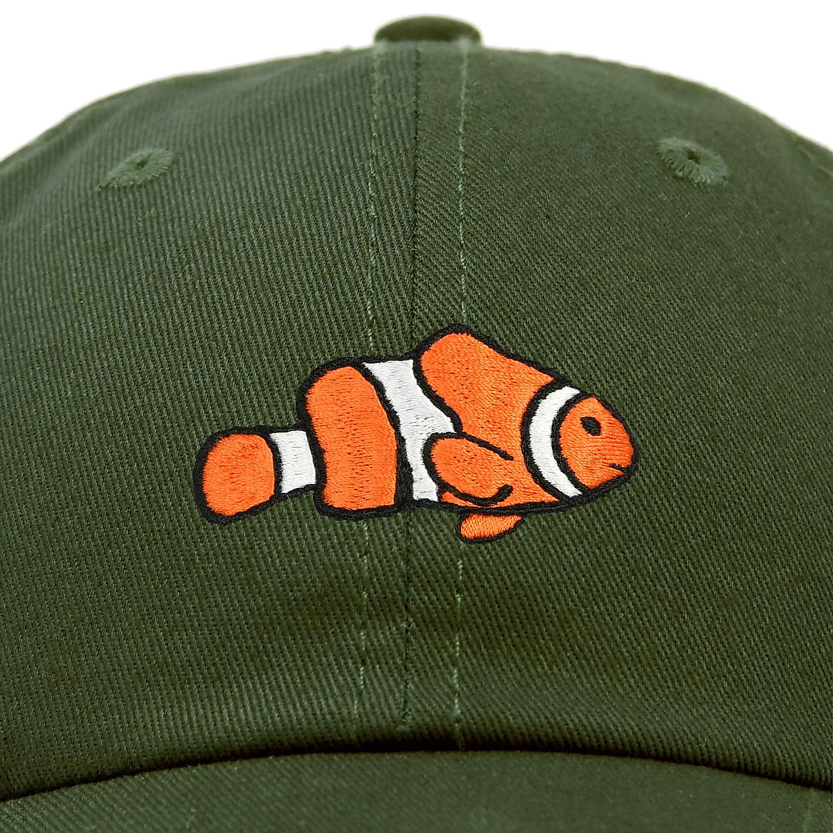 DALIX Clownfish Baseball Cap Tropical Dad Hat for Men Women's Hats in Olive