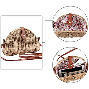 KUANG! Womens Straw Crossbody Bag Handbag Shoulder Clutch Messenger Handbags Beach Straw Purse for Ladies