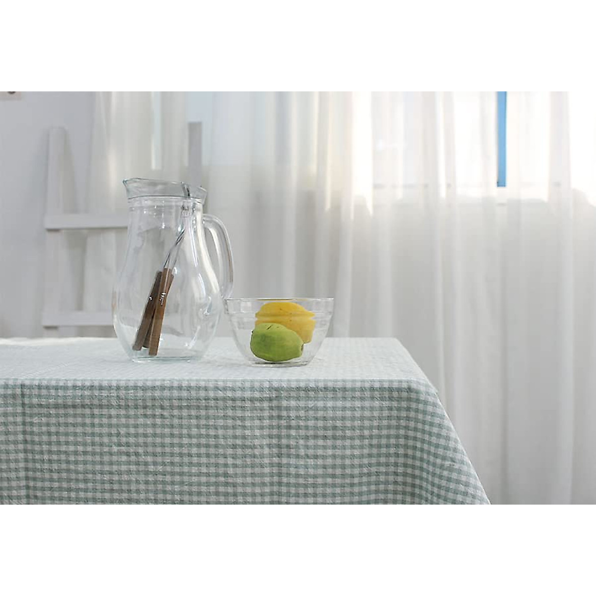 Premium Quality Cotton Fabric by The Yard Yarn Dyed Check Fabric 63" Wide Cozy Bio Washing Full of Emotion Laceking Made in Korea (Mint)