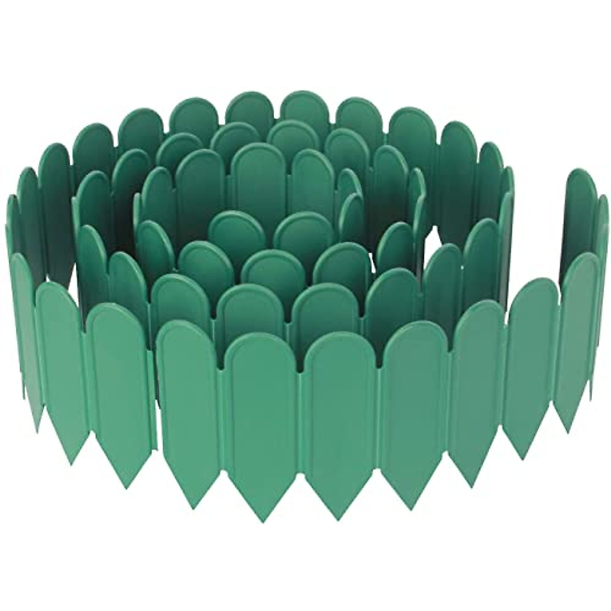 Worth Garden 10 Feet Landscape Edging - Flexible Green Outdoor Decorative Plastic Border Edging Short Mini Fence 6'' H x 10' L - Edge for Lawn Yard