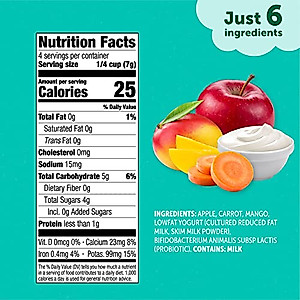 Beech-Nut Probiotic Melties Baby & Toddler Snack Melts, Apple Carrot Mango Yogurt, 1 oz (7 Pack)