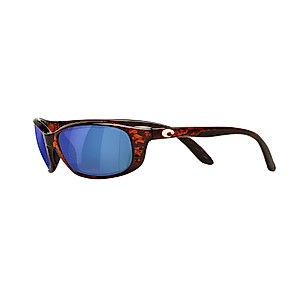 Costa Del Mar Mens Brine Oval Sunglasses, Tortoise/Grey Blue Mirrored Polarized-580P, 59 mm