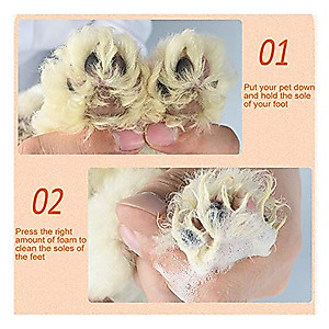 Pet Foot Cleaning Foam Paw Cleaner No Washing Pet Shampoo with Silicone Brush for Dogs Cats General Paw Scrubber Foot Cleaner Brush