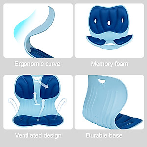 OLYDON Back Support Office Chair - Posture Correction & Lower Back Pain Relief - Ergonomic Back Support Pillow for Office Chair, Couch, Floor Seat and Work from Home