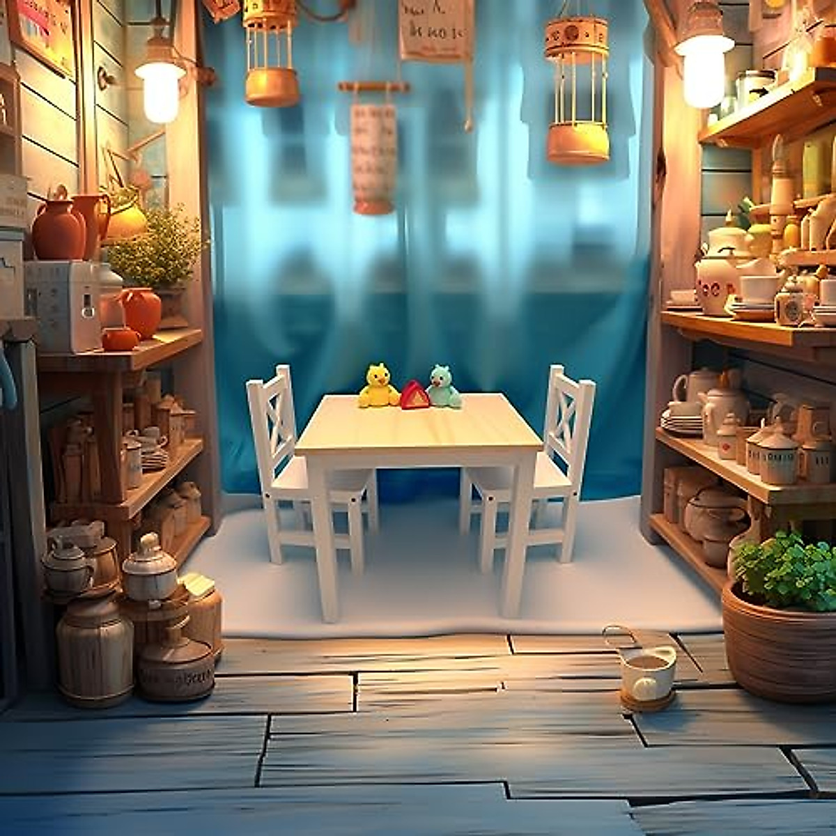 PETIT BATEAU Toddler Kids Table and Chairs Set Solid Wood Modern Wooden Furniture for 2-8 Years Boy Girl Children White Color Craft Art Preschool Playroom