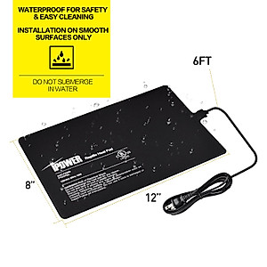 iPower 8 by 12-Inch 16 Watt Reptile Heat Pad Under Tank Terrarium Heater Heat Mat for Small Animals