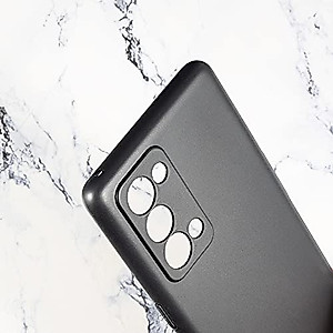 Shantime Oppo Reno 6 Pro+ 5G Case, Soft TPU Back Cover Shockproof Silicone Bumper Anti-Fingerprints Full-Body Protective Case Cover for Oppo Reno 6 Pro Plus 5G (Black)