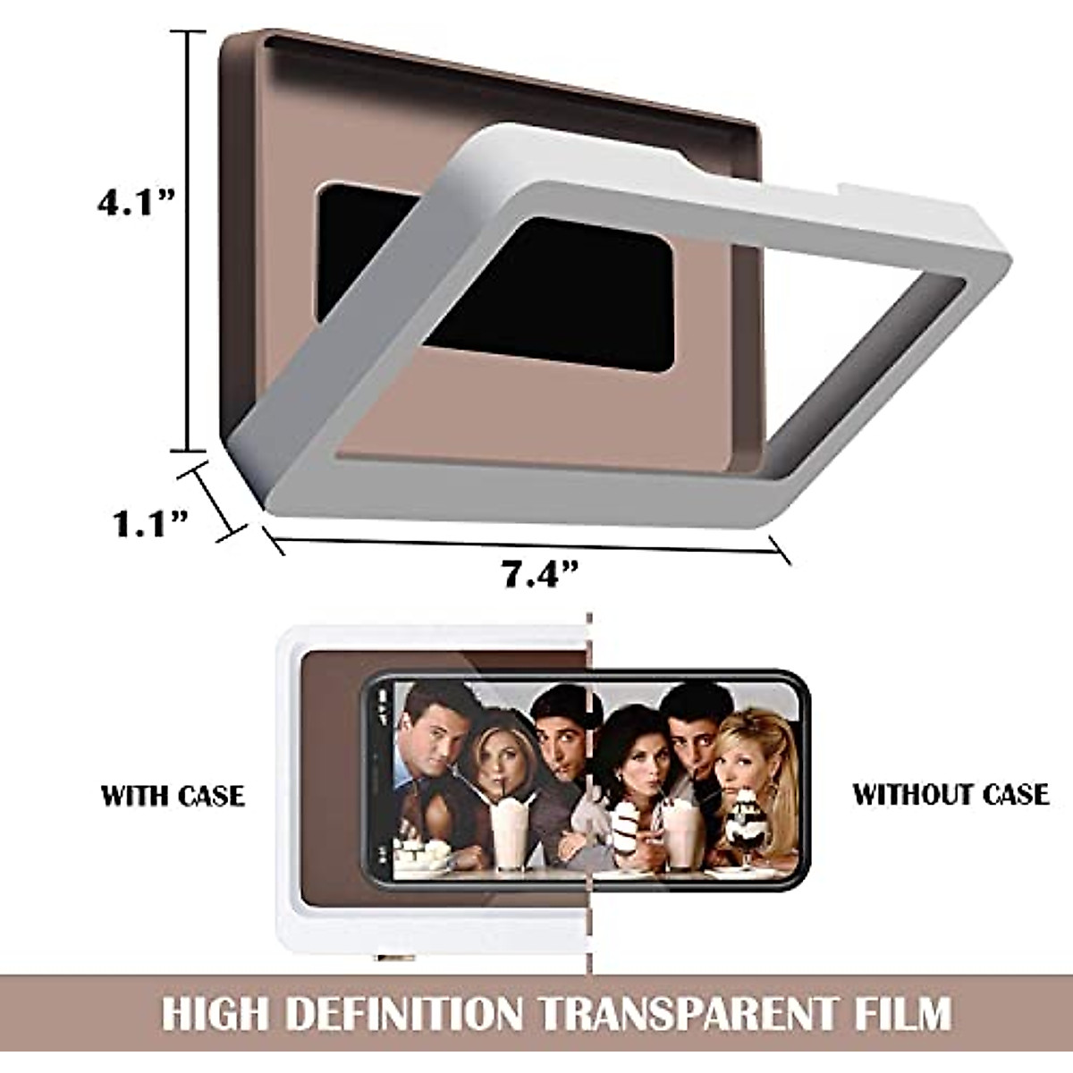 CANDI LONDON Shower Phone Holder Waterproof - Anti Fog & Touch Screen Shower Phone Case | High Definition Transparent Film Phone Shower Holder with 5 mm Sponge Support