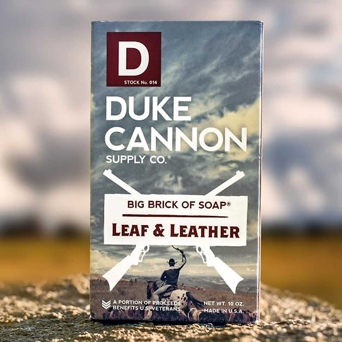 Duke Cannon Supply Co. Big Ass Brick of Soap Bar for Men Leaf + Leather (Amber & Woodsy Scent) Multi-Pack - Superior Grade, Extra Large, Masculine Scents, All Skin Types, Paraben-Free, 10 oz (6 Pack)