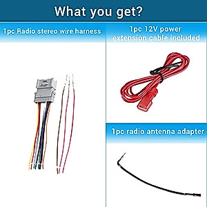 NuIth Radio Wiring Harness with Antenna Adapter Connector Replacement for GM GMC Sierra Chevy Buick 2002-2008 Aftermarket Stereo Wire Cable Plug