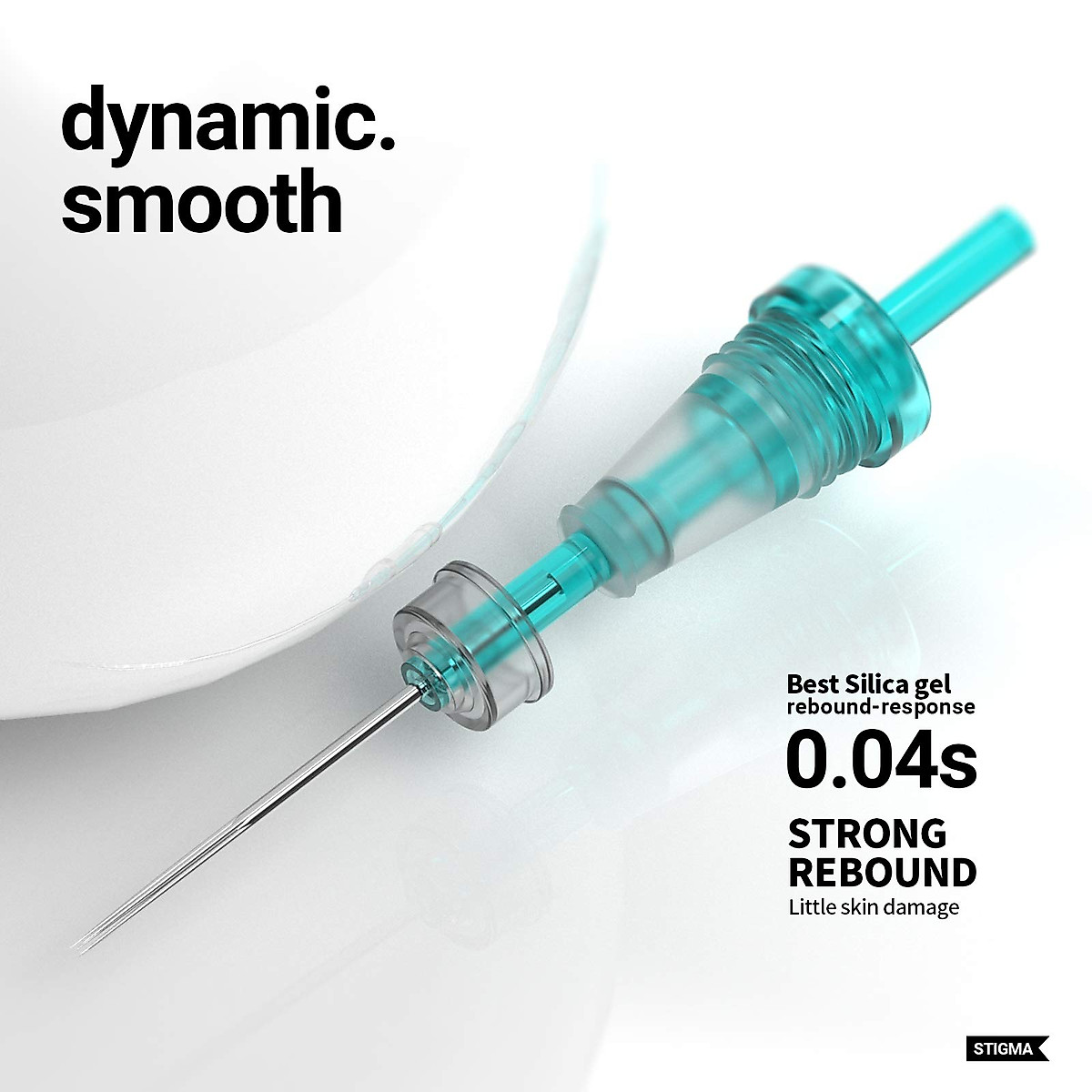 STIGMA Aquamarine Knight Tattoo Cartridges #10(7RL) 20Pcs Bugpin Disposable Tattoo Needle Cartridges with Membrane Round Liner EN02B-20-1007RL