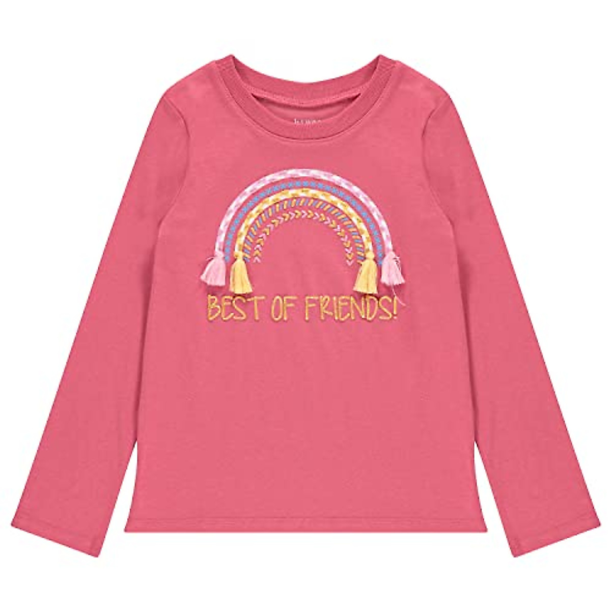 BTween Girls 4-Pack Long Sleeve Graphic T-Shirts - Cotton Blend, Fun & Vibrant Designs, Blue, 10/12