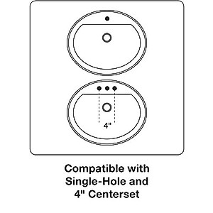 KOHLER K-45800-4-CP Alteo Handle Single Hole or Centerset Bathroom Faucet with Metal Drain, One Size, Polished Chrome