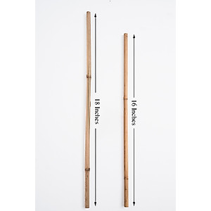LJAAJSUV 20 Pcs - 18 inches Plant Stakes Natural Garden Bamboo Sticks for Indoor and Outdoor Plants, Plant Support Stakes for Tomatoes, Beans, Potted Plants.