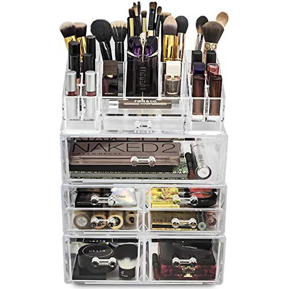 Sorbus Clear Acrylic Makeup Organizers - Stackable Jewelry, Makeup & Cosmetic Organizers and Storage with Acrylic Drawers - Great Bathroom Organizer & Display Set for Vanity, Dresser & Countertop