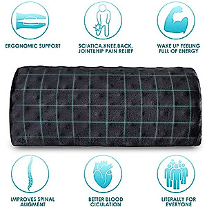 Foot Rest Under Desk at Work, Under Desk Footrest Ergonomic Foot Stool Leg Rest Support Cushion Under Desk Portable for Office Home Airplane Black