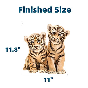 RoyoLam Little Tiger Brothers Wall Decal Nursery Jungle Animal Wall Sticker Removable Peel and Stick Waterproof Wall Art Decor Stickers for Kids Baby Classroom Living Room Playing Room Bedroom