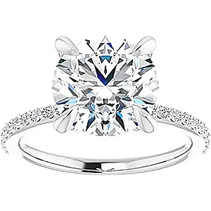 Moissanite World Handmade Round Cut 3.00 CT Moissanite Engagement Ring/Moissanite Wedding Ring/Moissanite Bridal Ring Set 925 Sterling Silver Perfact for Gift Or As You Want (5)