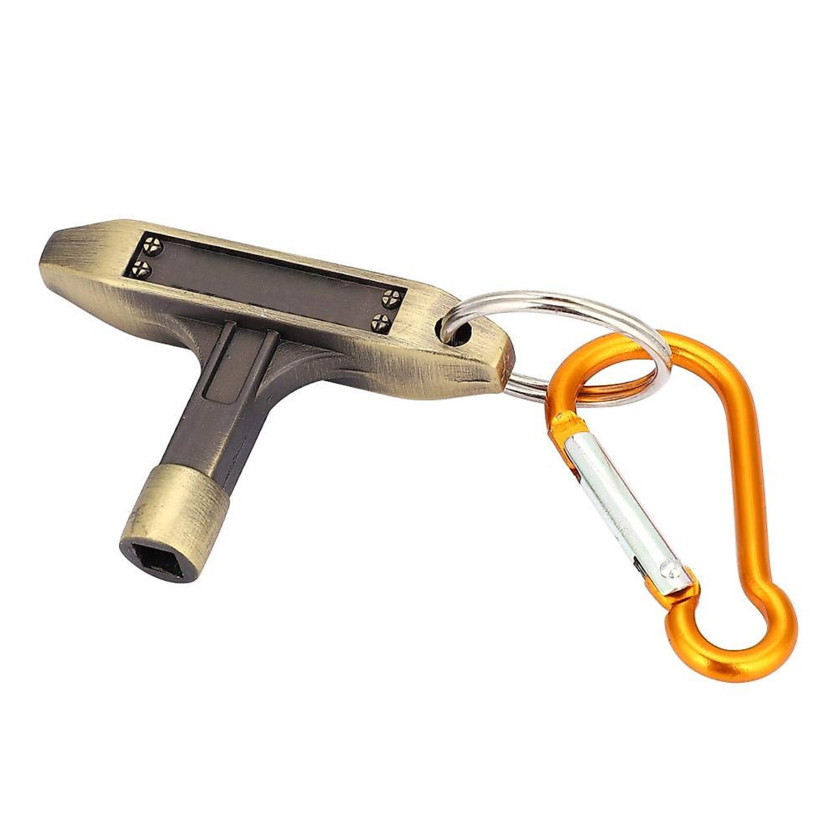 Drum Tuning Key, Portable Bronze Square Socket Drum Tuning Key with Key Ring & Buckle for Drum Accessory Parts