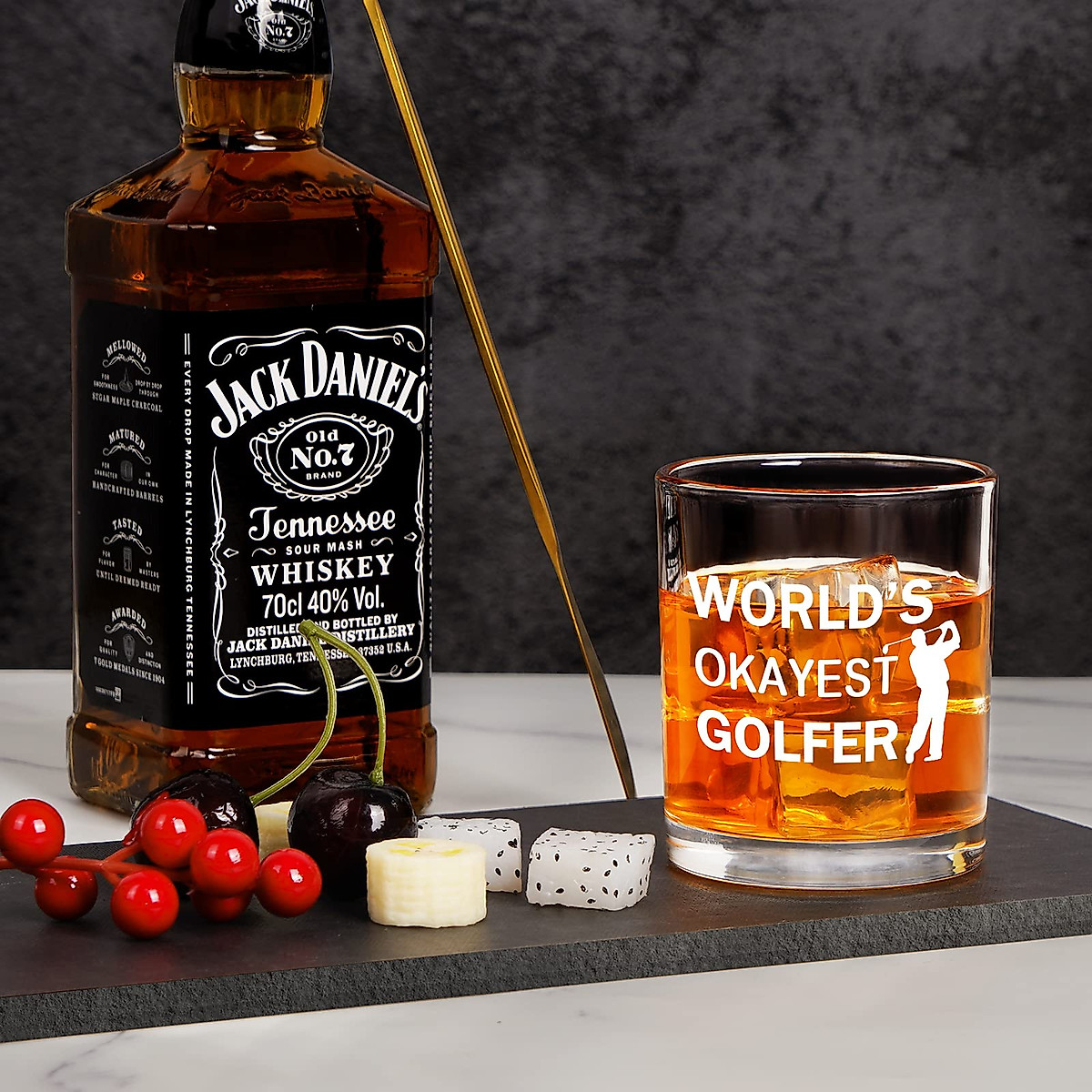 Futtumy Golf Gifts for Men, World’s Okayest Golfer Whiskey Glass for Fathers Day Christmas Birthday Retirement, Golf Gifts for Golfers Men Dad Grandpa Uncle Husband Golf Lover, 10oz Funny Golf Gifts