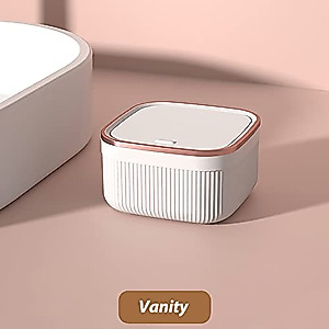 Aiabaleaft Plastic Mini Desktop Trash Can,Wastebasket with Press Type Lid, Countertop Mini Garbage Cans for Kitchens,Offices, Living Room, Makeup Table (Green)