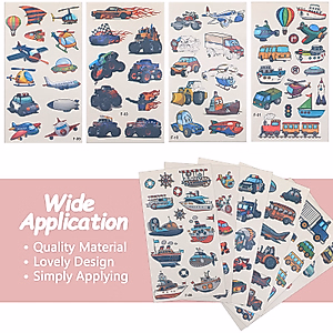 Sacubee 120 Pieces Kids Temporary Tattoos Trucks and Cars Waterproof Temporary Tattoos Fake Tattoo Stickers Transportation Vehicle Tattoo Stickers for Boys Party Favors Supplies Costume Accessory