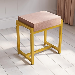 Semiocthome White Makeup Vanity Desk with Mirror and Lights, Make Up Vanity with Power Strip, 39.4" W Vanity Table with 2 Drawers and Stool for Girls, Vanity Set with Gold Metal Frame for Bedroom