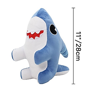 Whrigud Large Shark Dog Stuffed Animal Plush Toy Kawaii Shark Puppy Plushie Doll (Blue)