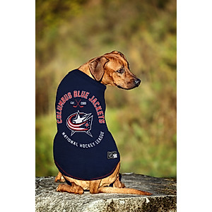 NHL Columbus Blue Jackets Tee Shirt for Dogs & Cats, Small. - Are You A Hockey Fan? Let Your Pet Be An NHL Fan Too!