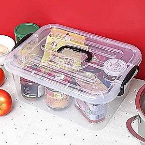 Easymanie 8 Quart Clear Storage Bin with Handle, 2 Packs