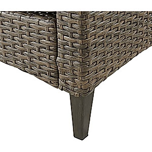 Crosley Furniture CO7160-LB Rockport Outdoor Wicker High Back Arm Chair, Light Brown