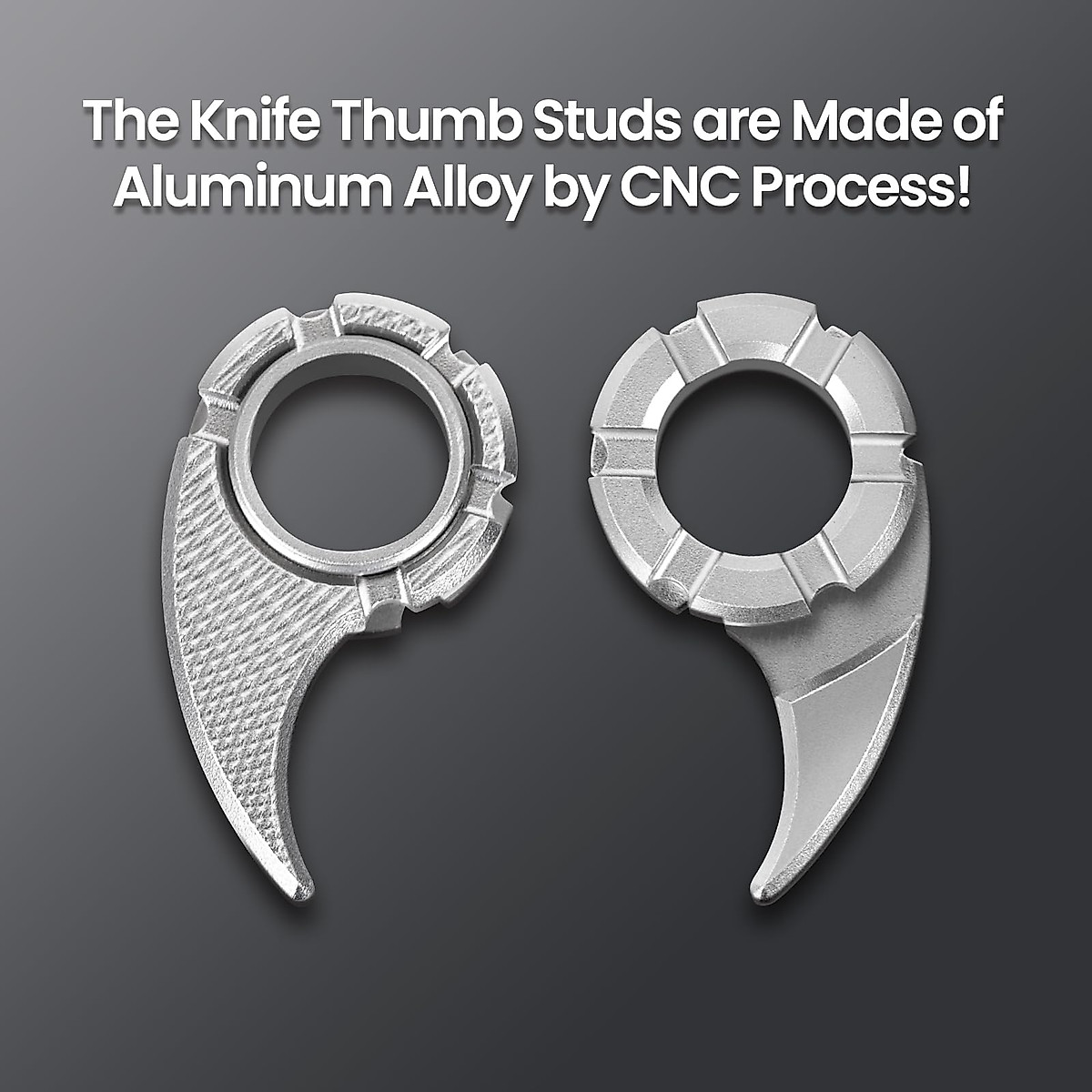 LYPOBALA Knife Thumb Stud for Spyderco Tenacious Lightweight, G-10, Manix 2, Persistence, Resilience, Stretch 2, 1 pcs Thumb Stud Set Screws for Spyderco Knife with 0.55 Inch Round Thumb Hole, Silver