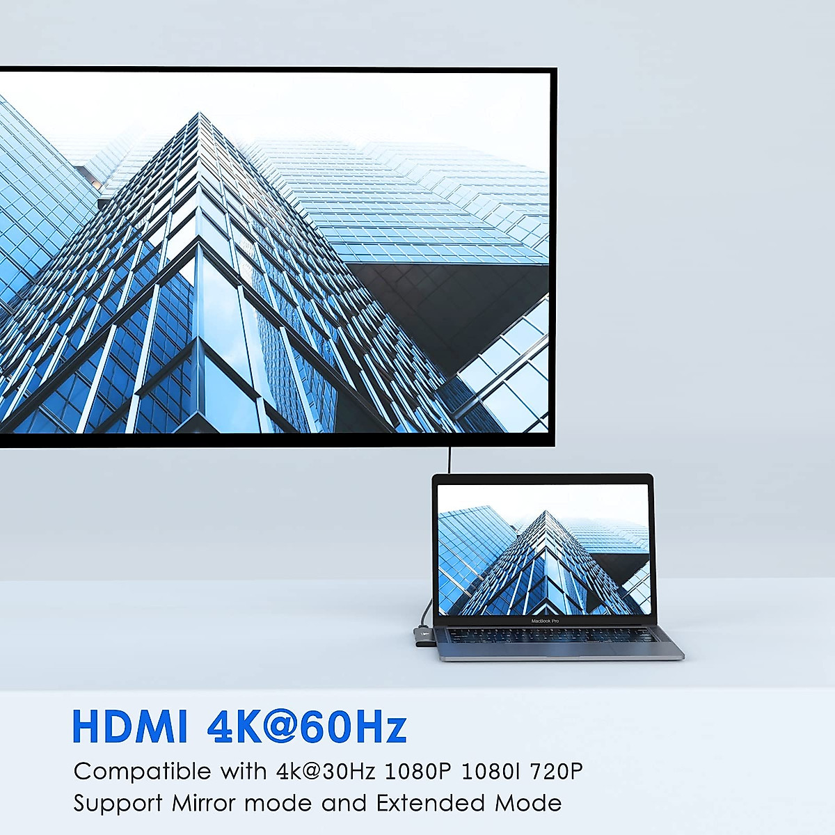 USB C Hub Adapter for MacBook Pro 2020 2019 2018 2017 2016 with 4K HDMI,100W PD 40Gbps Thunderbolt 3