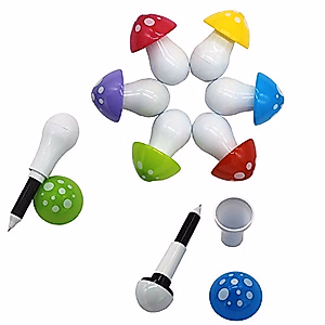 SWTOOL 30pcs Mushroom Ballpoint Pen Cute Cartoon Retractable Ball Pen for Kids (Random Color)