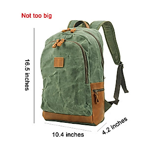 WUDON Leather Laptop Backpack for Women 2022 New Waterproof Travel Leather Backpack Vintage Waxed Canvas Shoulder Rucksack for School Flight Hiking