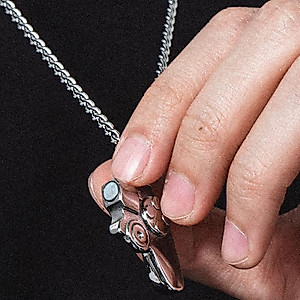 FUTIMELY Magnetic Game Controller Necklace for Couples,Matching Game Necklace forHim and Her Lovers BFF Necklace Best Friend Necklace,Friendship Necklace (Black+Silver)